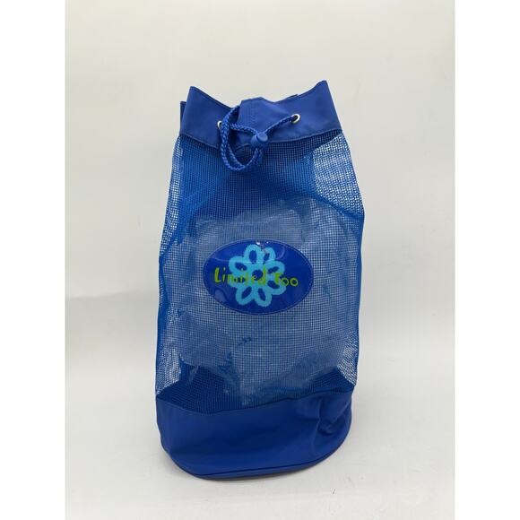 Limited Too | Bags | Limited Too Blue Mesh Drawstring Bag Vintage ...